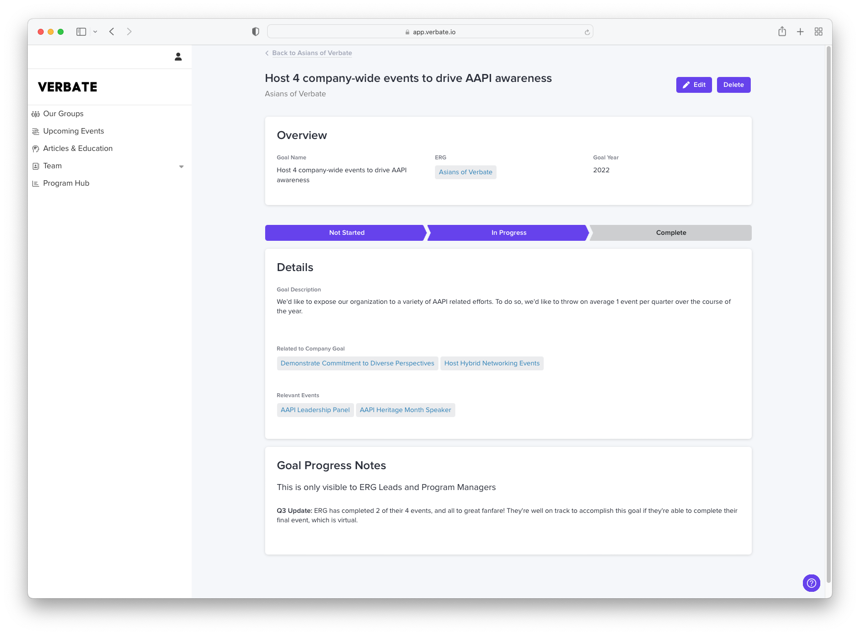 Verbate | Employee Resource Group Platform